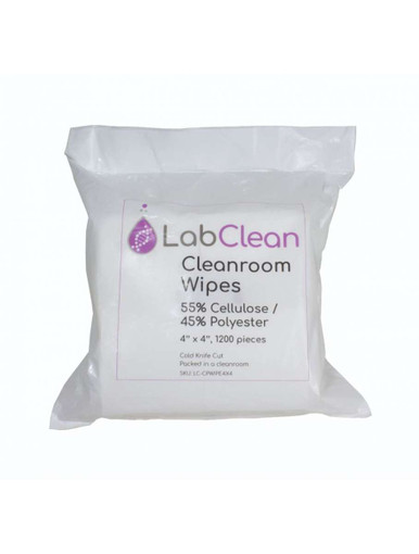 LabClean CLEANROOM WIPES, 55% CELLULOSE / 45% POLYESTER, 4?«• x 4 ...