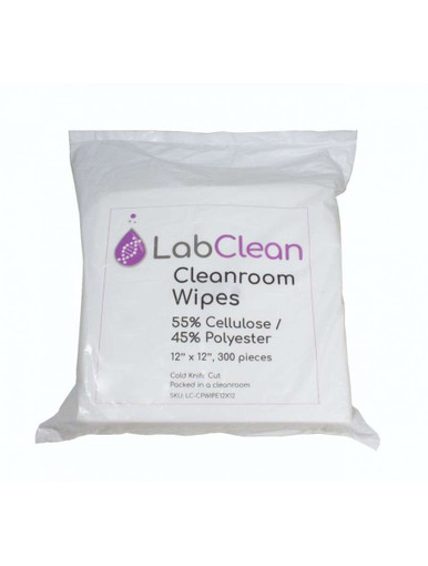 LabClean CLEANROOM WIPES, 55% CELLULOSE / 45% POLYESTER, 12?«• x 12 ...