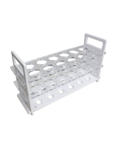 TEST TUBE RACK, PC, 25MM TUBES, 12 PLACES, WHITE WITH CLEAR TIERS ...