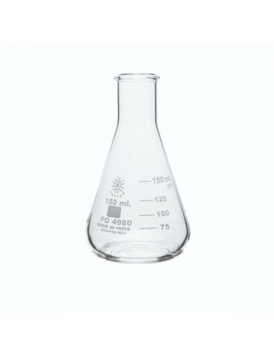 ERLENMEYER FLASK, NARROW MOUTH, BOROSILICATE GLASS, 150ML, CASE, PK/24 ...