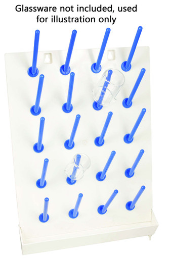 20 Peg Plastic Wall Mounted Laboratory Draining Rack with Collection ...