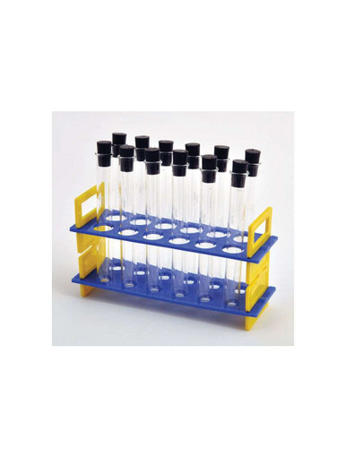 TEST TUBE RACK W/ 24ML GLASS TUBES & RUBBER STOPPERS | Geyer ...