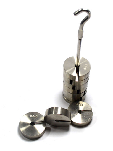 Set of Slotted Masses and Hanger, Stainless Steel - 9 Weights & One ...