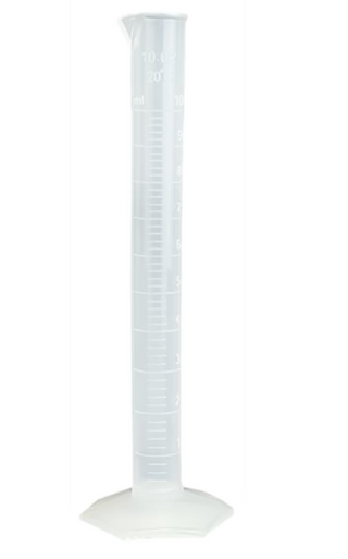 Polypropylene Graduated Cylinder with Hex Base, 10ml Capacity