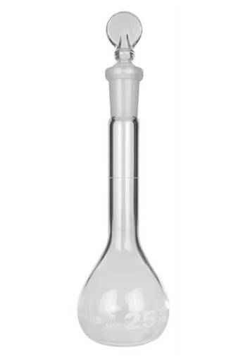 Volumetric Flask with Ground Glass Stopper, 25ml Capacity
