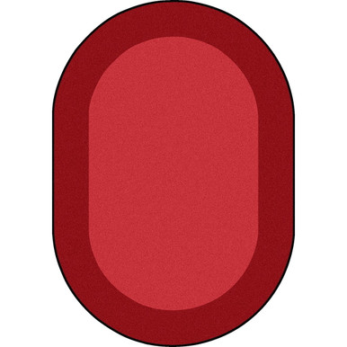 All Around Classic Red Oval Area Rug - 7'8" x 10'9"