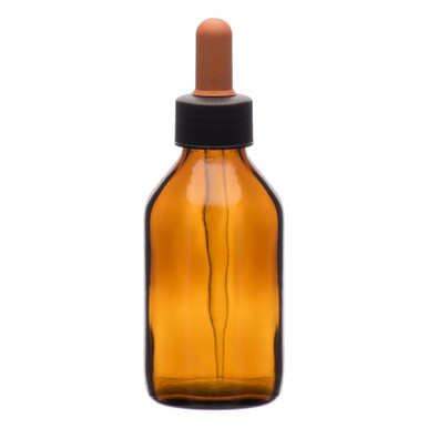 100ml Amber Glass Dropping Bottle - Screw Cap & Dropper Bulb