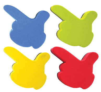 Finger Pointer Magnetic Dry Erase Board Erasers - Pack of 36