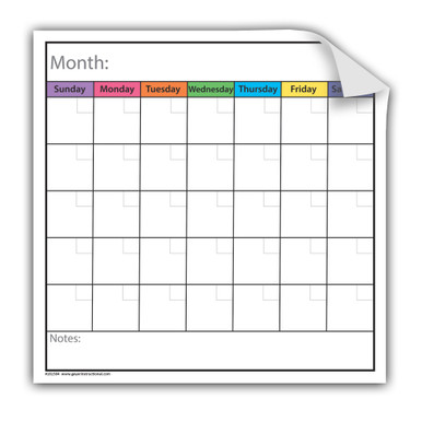 Easy Cling Dry Erase Monthly Planner - Reusable, 24" x 24"