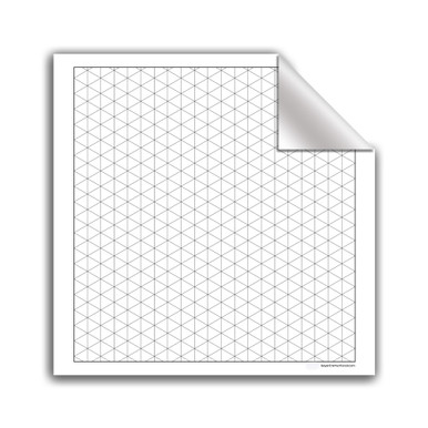Static Cling Sheet, 24" x 24" - 1" Isometric Grid, Reusable