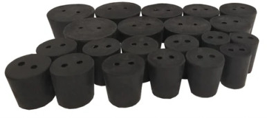 Rubber Stopper 1-Pound Set, with 2-Hole Stoppers