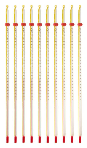 Thermometer Laboratory Red Alcohol Filled, Graduated Double Scale -20 ...