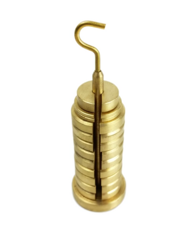 Slotted Weight Set with Hanger, Brass, Twelve Piece, Pack of 10 Sets