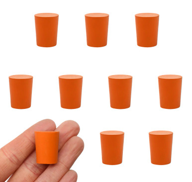Eisco Labs: Rubber Stoppers - Solid - 15mm Bottom, 18mm Top, 24mm ...
