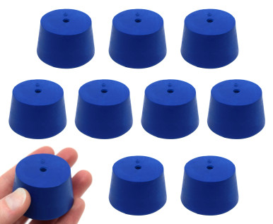 Eisco Labs: Blue ASTM #9 Neoprene Stoppers, One 5mm Hole - Pack of 10