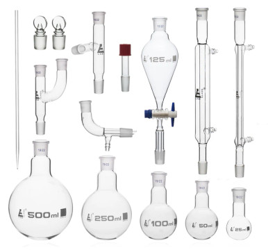 Eisco Labs: Organic Chemistry Glassware Set with 19/22 Tapered Joints ...