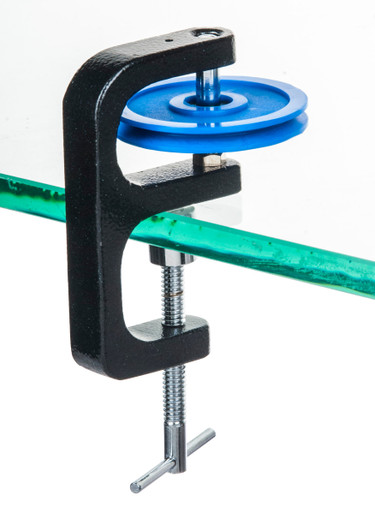 Eisco Labs: Single Bench-Mount Pulley – Aluminum, 50 mm Wheel with Clamp