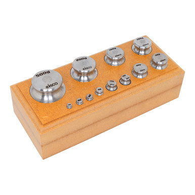 Eisco Labs: Balance Weight Set- Stainless Steel in Wooden Storage Block ...