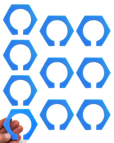 Eisco Labs: 250ml Hexagonal Cylinder Protectors, ABS Plastic, 10-Pack