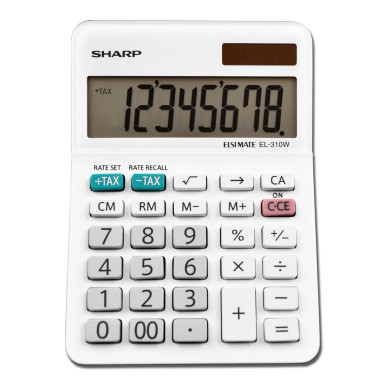 Desktop 8-Digit White Calculators – Pack of 5