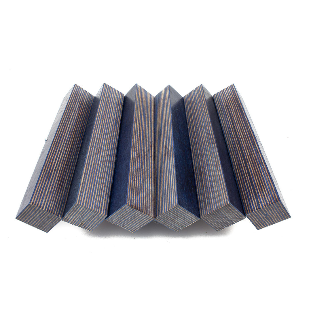 Dyed Layered Wood Pen Blank - Blue - Crooked Mill