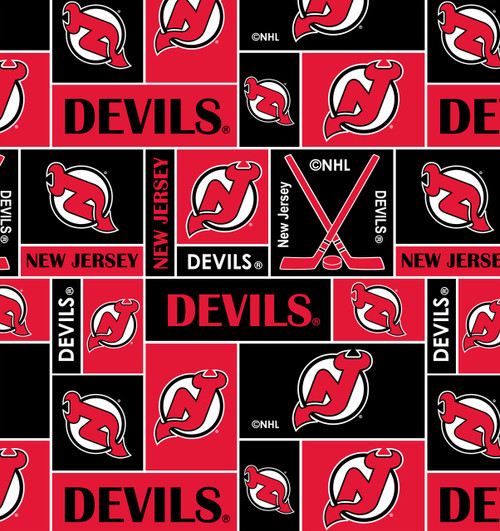 NHL Fleece Fabric | New Jersey Devils Fleece Blanket Fabric