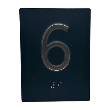 SBJ342-6 | #6 Braille Plate – 3x4" Square – ADA Compliant