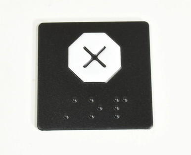 Emergency Stop Braille Plate – 4x4, White – ADA Compliant Braille ...
