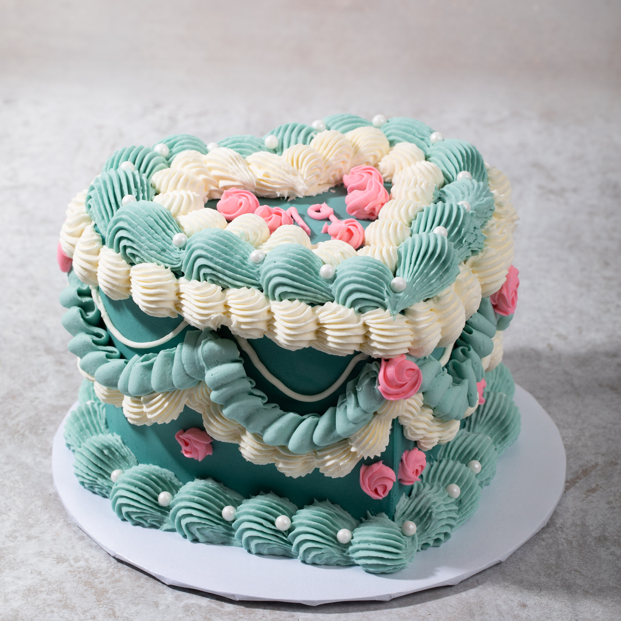 Victorian Icing Heart Cake