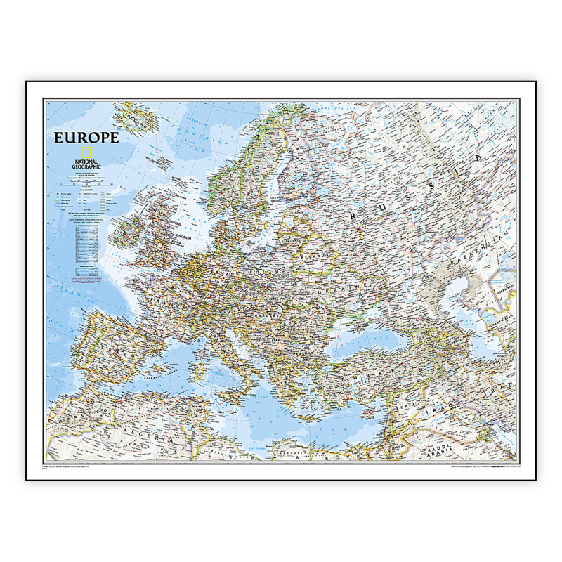 Europe Classic Map, Laminated - Teachchildren.com