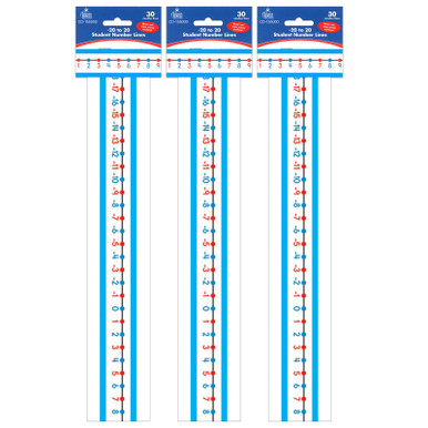 -20 to 20 Student Number Lines Manipulative, Grade K-3, 30 Per Pack, 3 ...