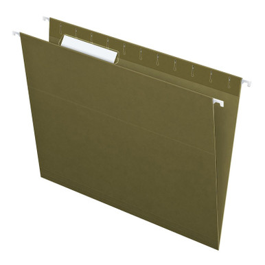 Recycled Hanging File Folders, 1/3 Cut, Standard Green, 25 Per Box
