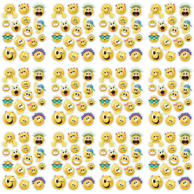 Emoticons Window Clings, 12 Sheets