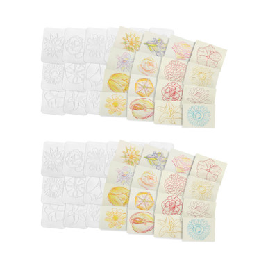 Flowers Rubbing Plates, 16 Per Pack, 2 Packs