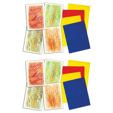 Texture Rubbing Plates, 4 Per Pack, 2 Packs