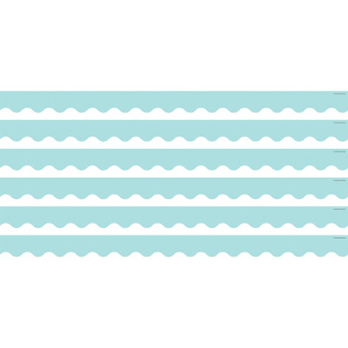 Pastel Blue Scalloped Border Trim, 35 Feet Per Pack, 6 Packs