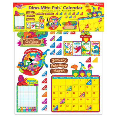 Dino-Mite Pals® Calendar Bulletin Board Set - Teachchildren.com