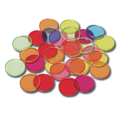 Transparent Plastic Counters - Steel-Ringed - Set of 50 - Teachchildren.com