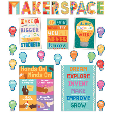 Makerspace Bulletin Board Set, 33 Pieces - Teachchildren.com