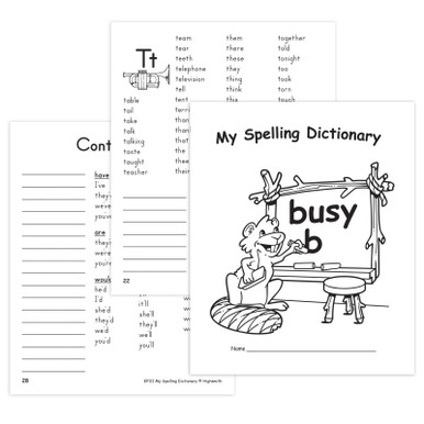 My Own Spelling Dictionary - Teachchildren.com