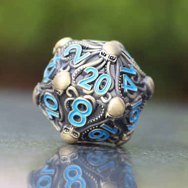 Giant D20 Metal Blue Dice For Cthulhu- DNDWoW