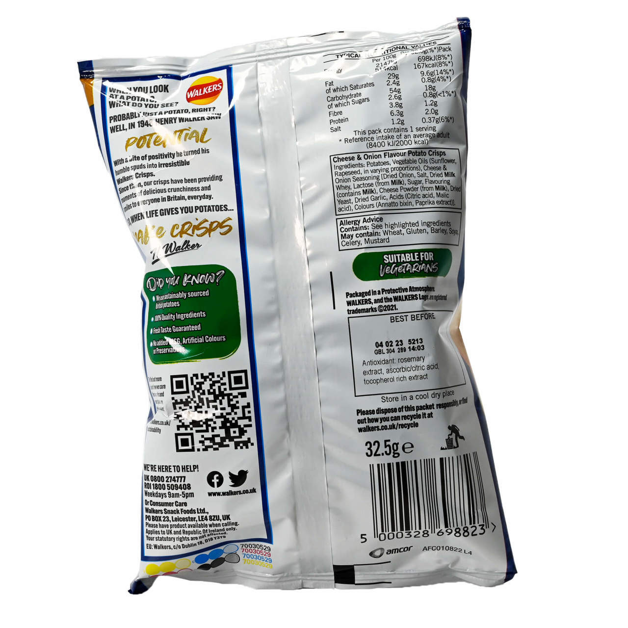 Walkers Cheese and Onion Crisps - 1.2oz