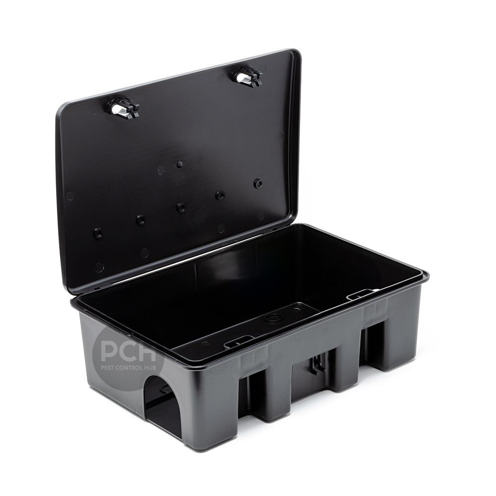 Mastertrap MX Rat Bait Station Box with Two Traps Black Lid