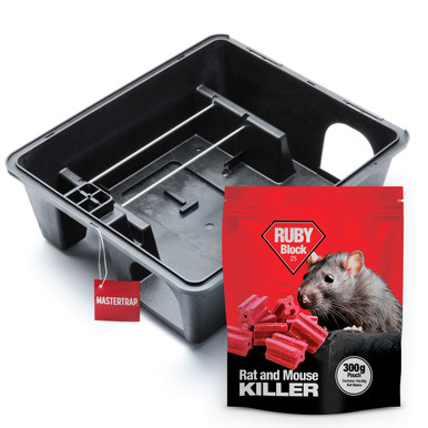 Rat Poison Bait Station Box with 300g Ruby Blocks