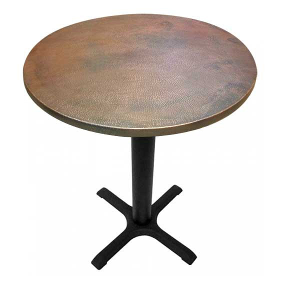 Round Copper Dining Table with Cast Iron X-Base CPT-RND-J4X21-29