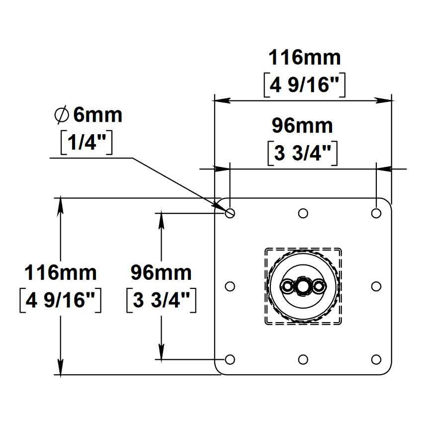 2" Square Table Leg - Stainless Steel
