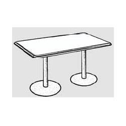 Rectangle Barista Dining Height Table with 2 Bases Barista-HTBR-2B