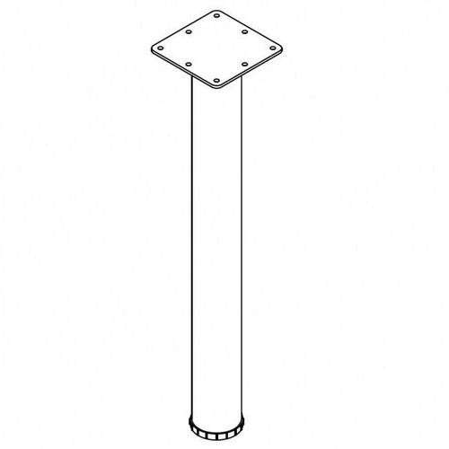 28" tall Desk Post Stainless Steel, 3" dia. 7276-SS