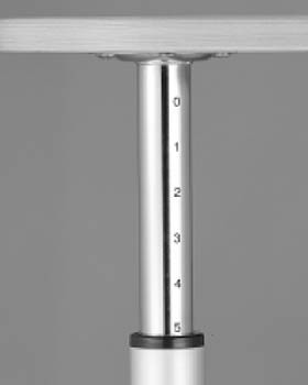 Rolling Height Adjustable Table Leg - Silver