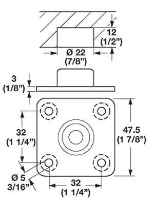 M10 threaded Square Mounting Plates F3707